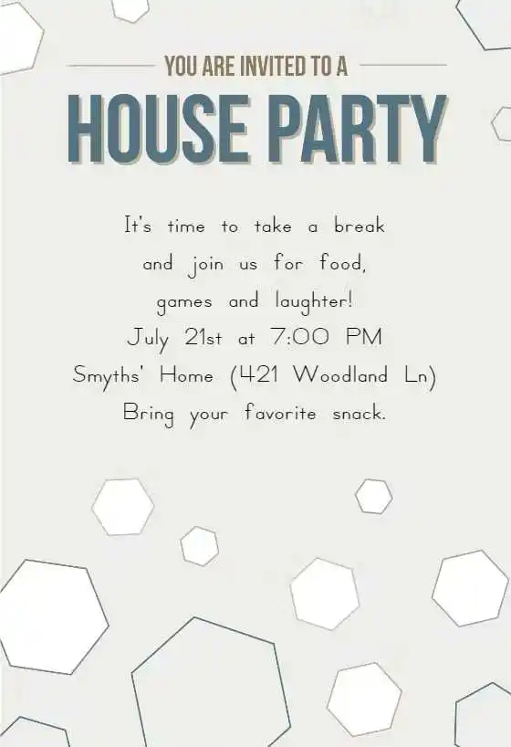 79+ best House Party invitational message ideas