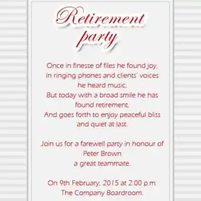 90+ Formal Retirement Invitation Wording