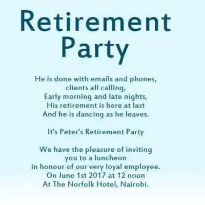 90+ Formal Retirement Invitation Wording