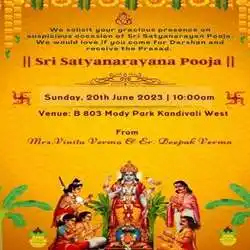 100 Beautifully Written Satyanarayan Pooja Invitation Messages for WhatsApp