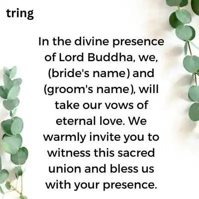 50+ Buddhist Wedding Card Invitations, Messages and Templates