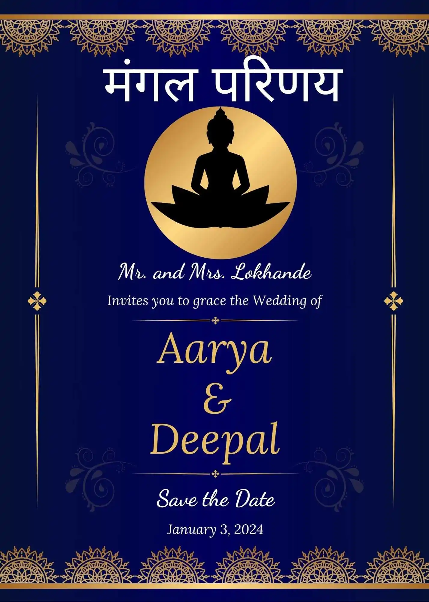 50+ Buddhist Wedding Card Invitations, Messages and Templates